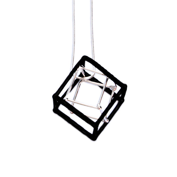 ludviks - CUBE - BLACK & WHITE - BW016 2 Cube Pendants